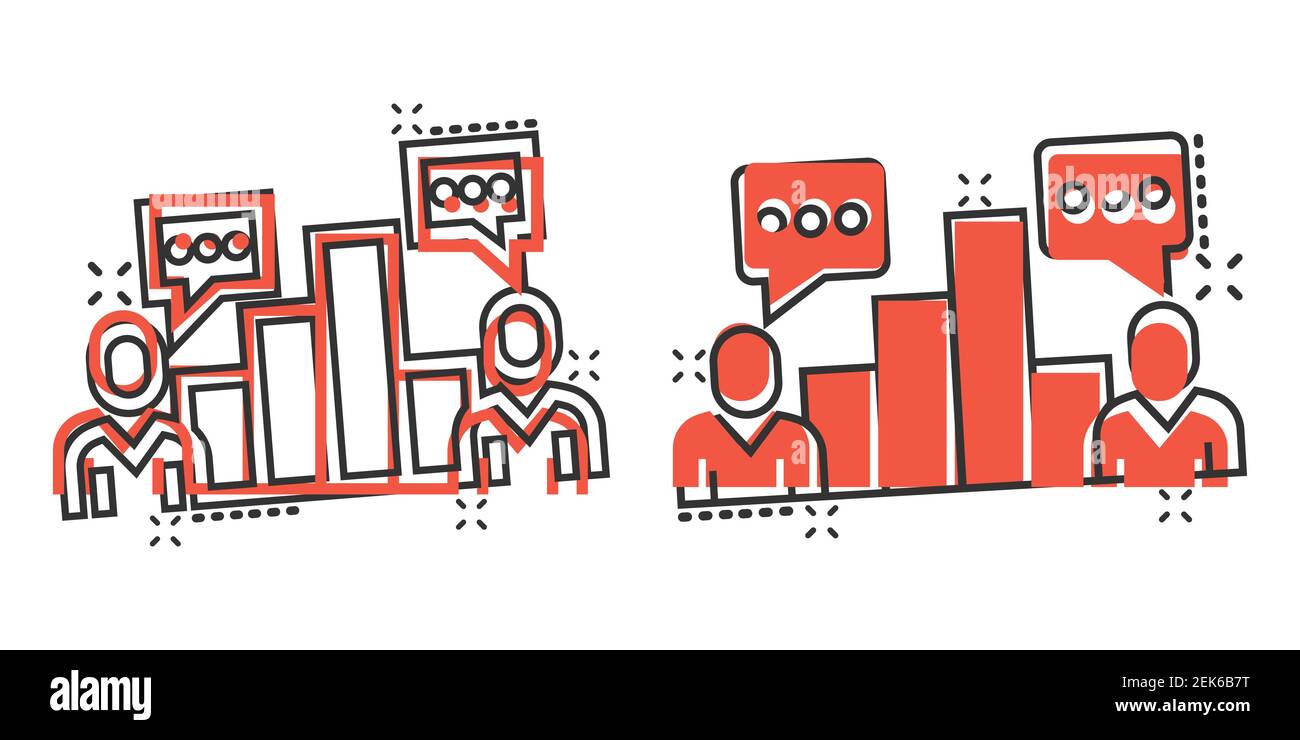 Menschen mit Wachstumssymbol im Comic-Stil. Arbeit Strategie Cartoon ...