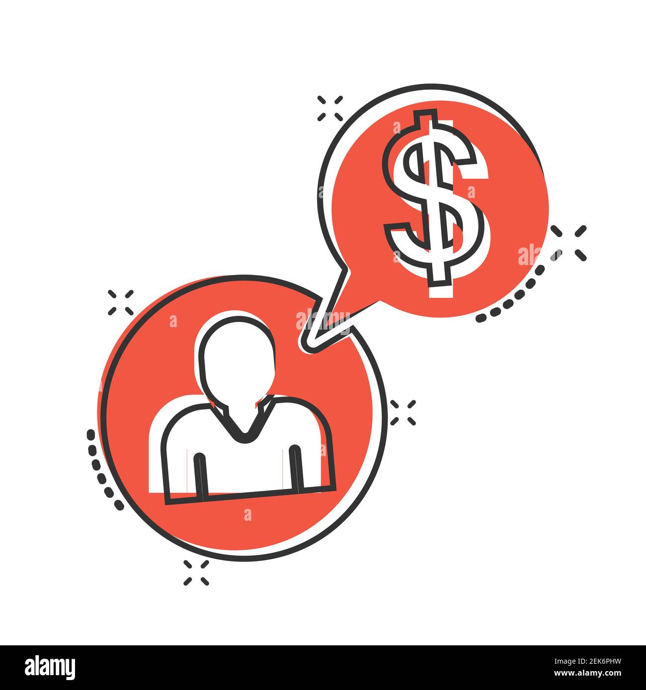 Menschen mit Geld-Symbol im Comic-Stil. Investor Cartoon Vektor ...