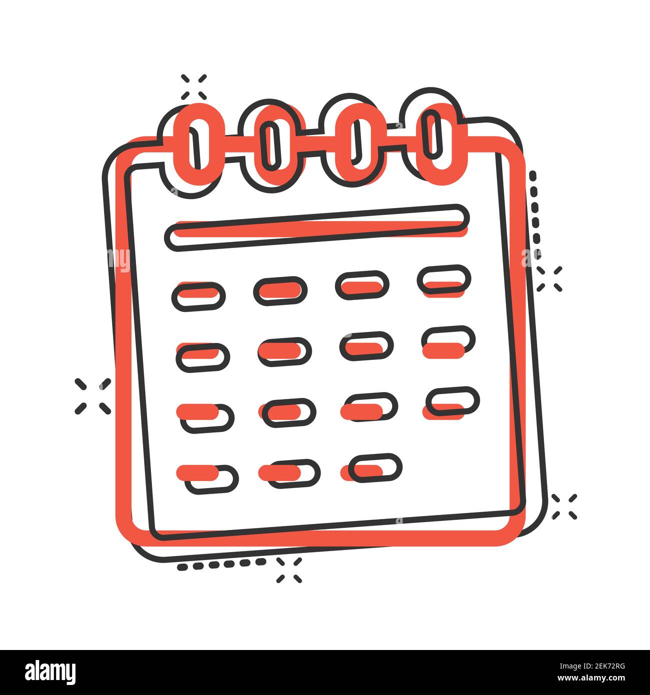 Kalender-Symbol im Comic-Stil. Agenda Cartoon Vektor Illustration auf ...