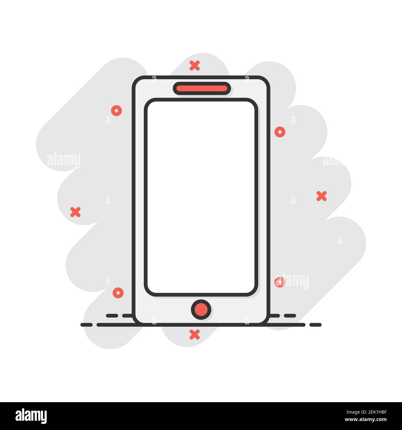 Cartoon smartphone Symbol im Comic-stil. Handy Abbildung Piktogramm. Smartphone splash ...