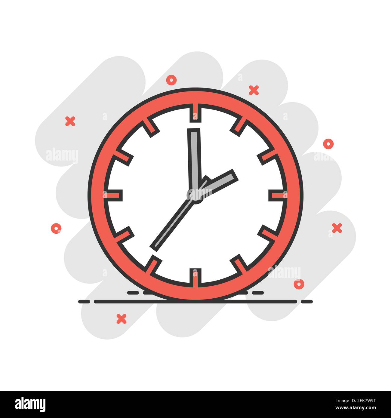 Cartoon clock timer Symbol im Comic-stil. Zeit zeichen Abbildung ...
