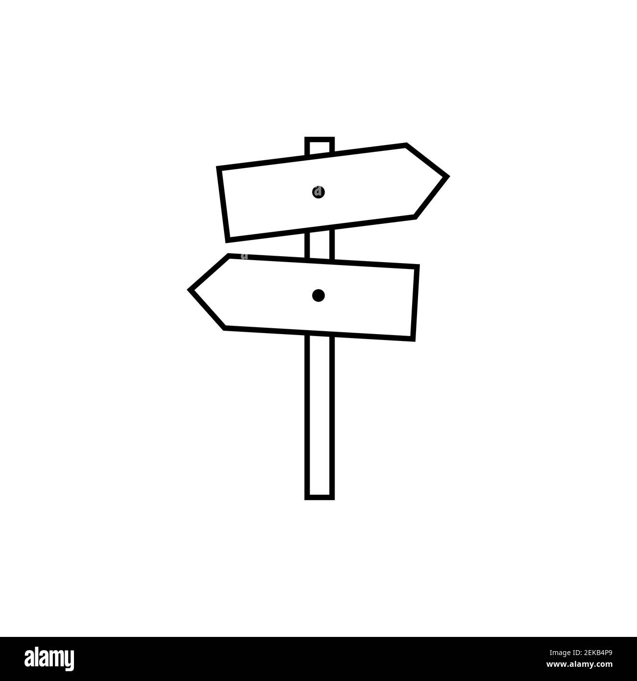Wegweiser, Zeigerliniensymbol, Umriss-Vektor-Zeichen, lineares ... Wegweiser, Zeigerliniensymbol, Umriss-Vektor-Zeichen, lineares ...