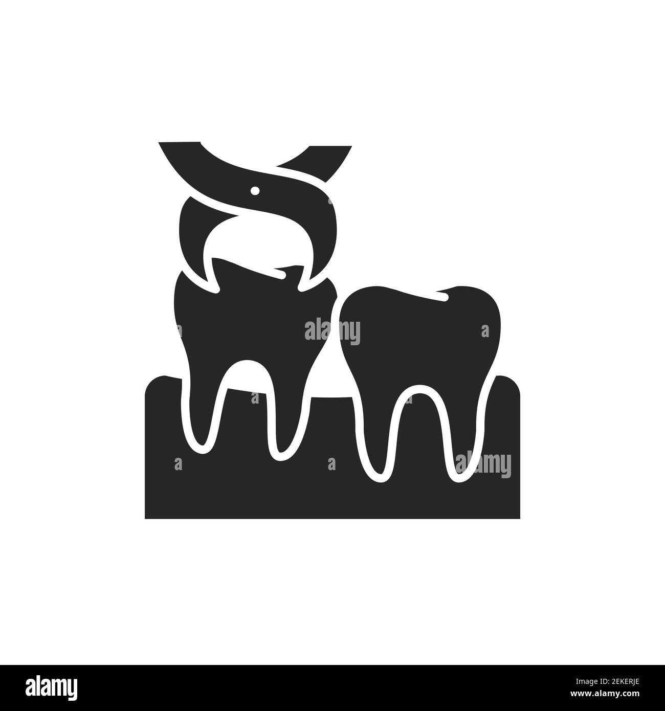 Weisheitszahn Extraktion Farbe Linie Symbol. Piktogramm für Webseite ...