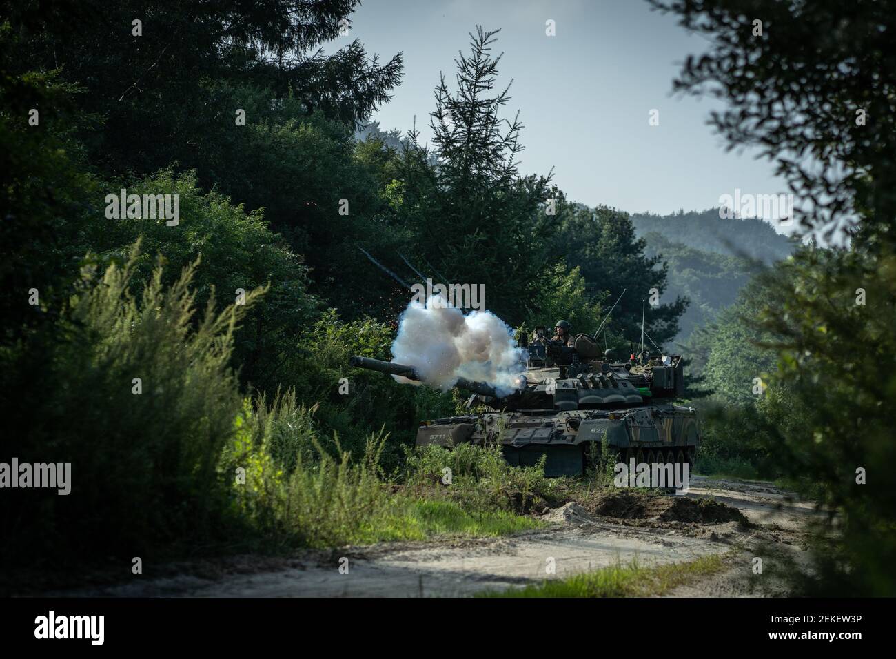 Inje, Südkorea - 19. August 2020 : EIN T-80 Hauptkampfpanzer der ROK ...