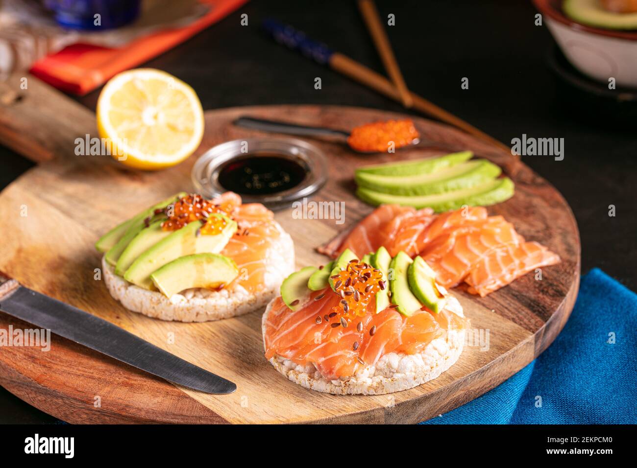 Lachs Avocado Ei Stockfotos und -bilder Kaufen - Alamy