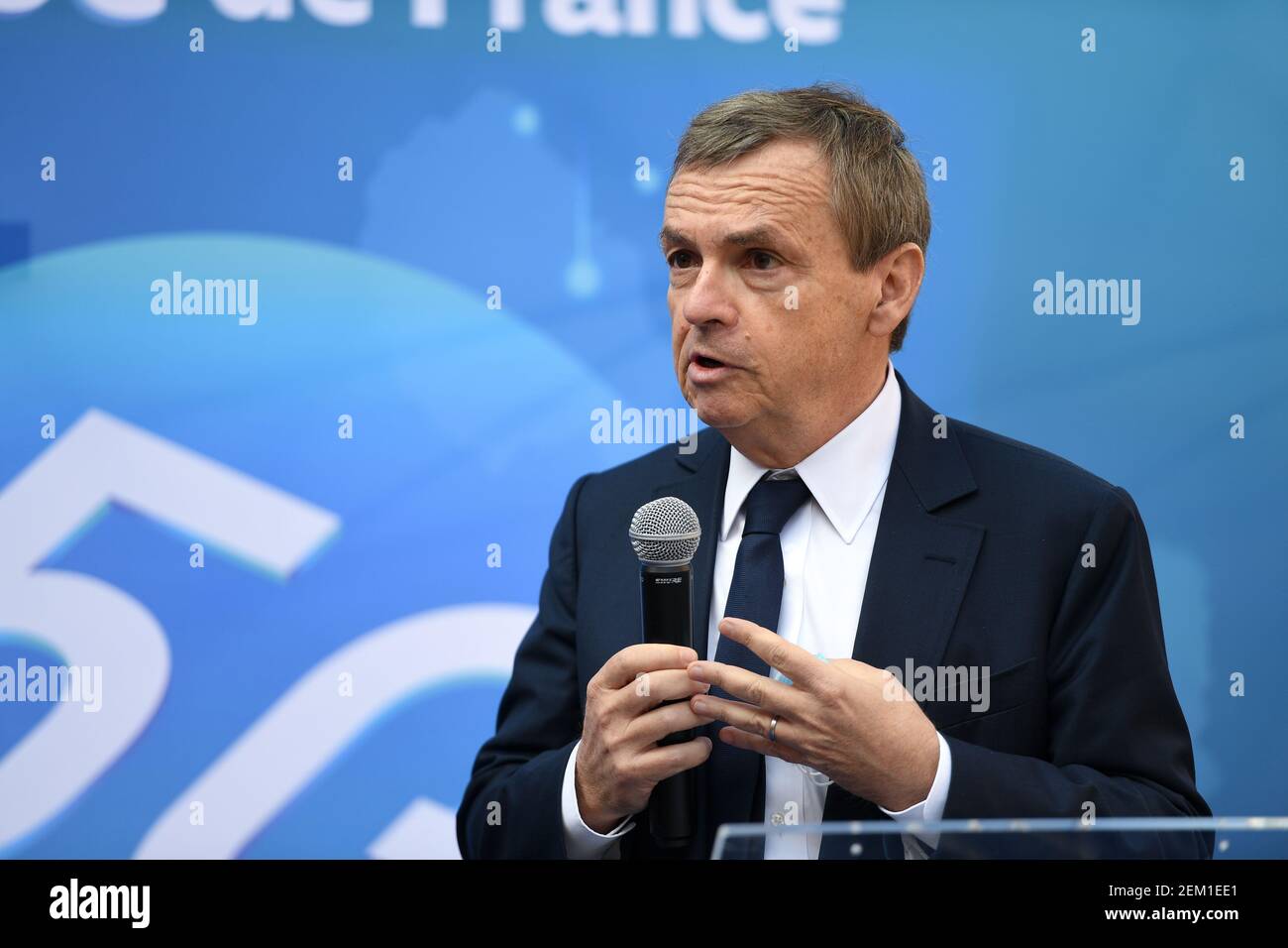 Pressekonferenz in Nizza, Frankreich am 20. November 2020, als es eine ...