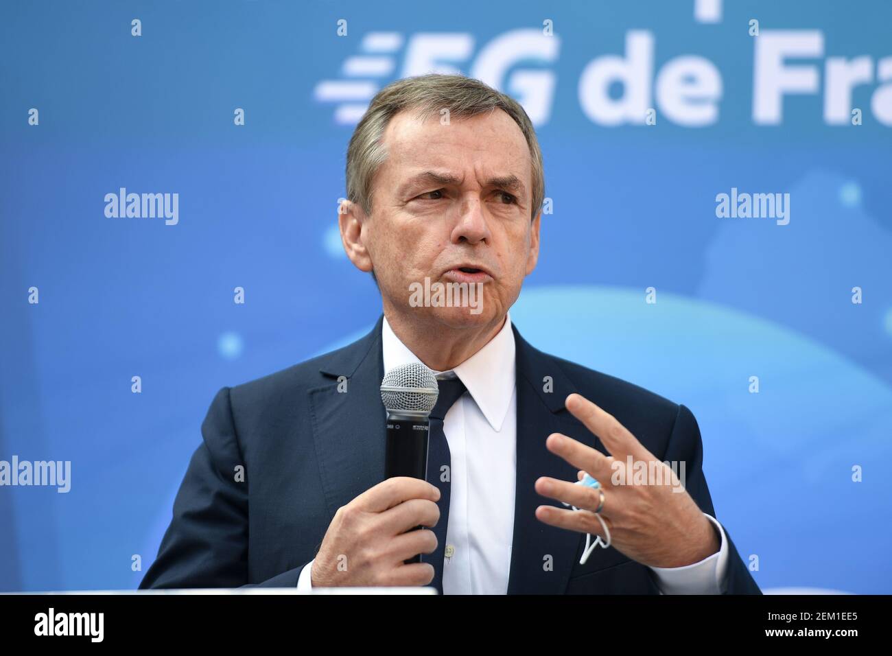 Pressekonferenz in Nizza, Frankreich am 20. November 2020, als es eine ...