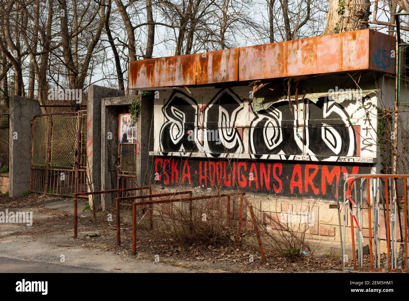 CSKA Hooligans Armee Graffiti auf ausgediente Ticket Sammlung Point ...