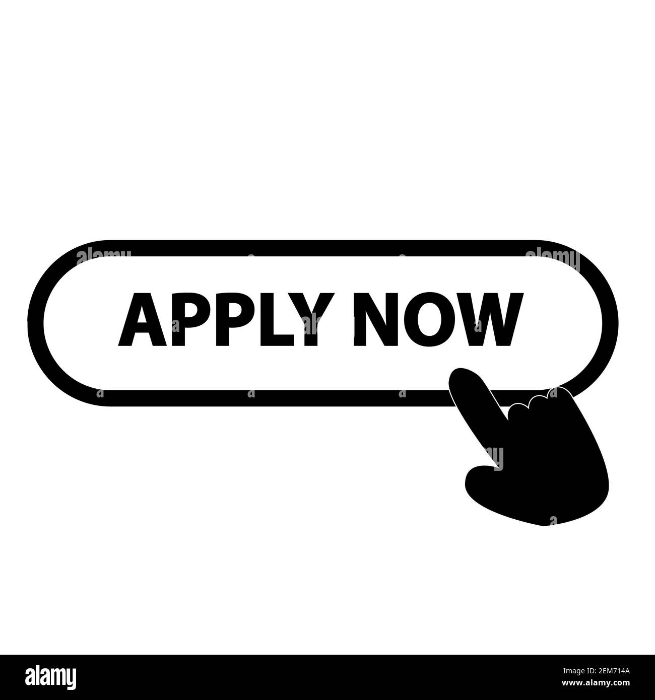 Jetzt-Symbol auf weißem Hintergrund anwenden. Finger drückt auf Jetzt ...