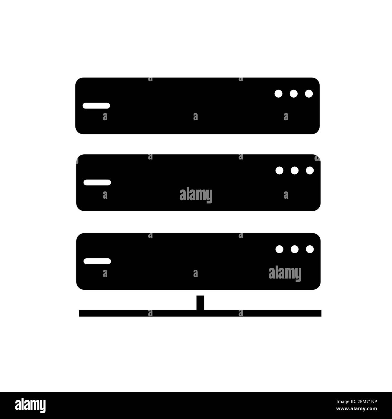 Server-Symbol auf weißem Hintergrund. Flacher Stil. Computer-Server ...