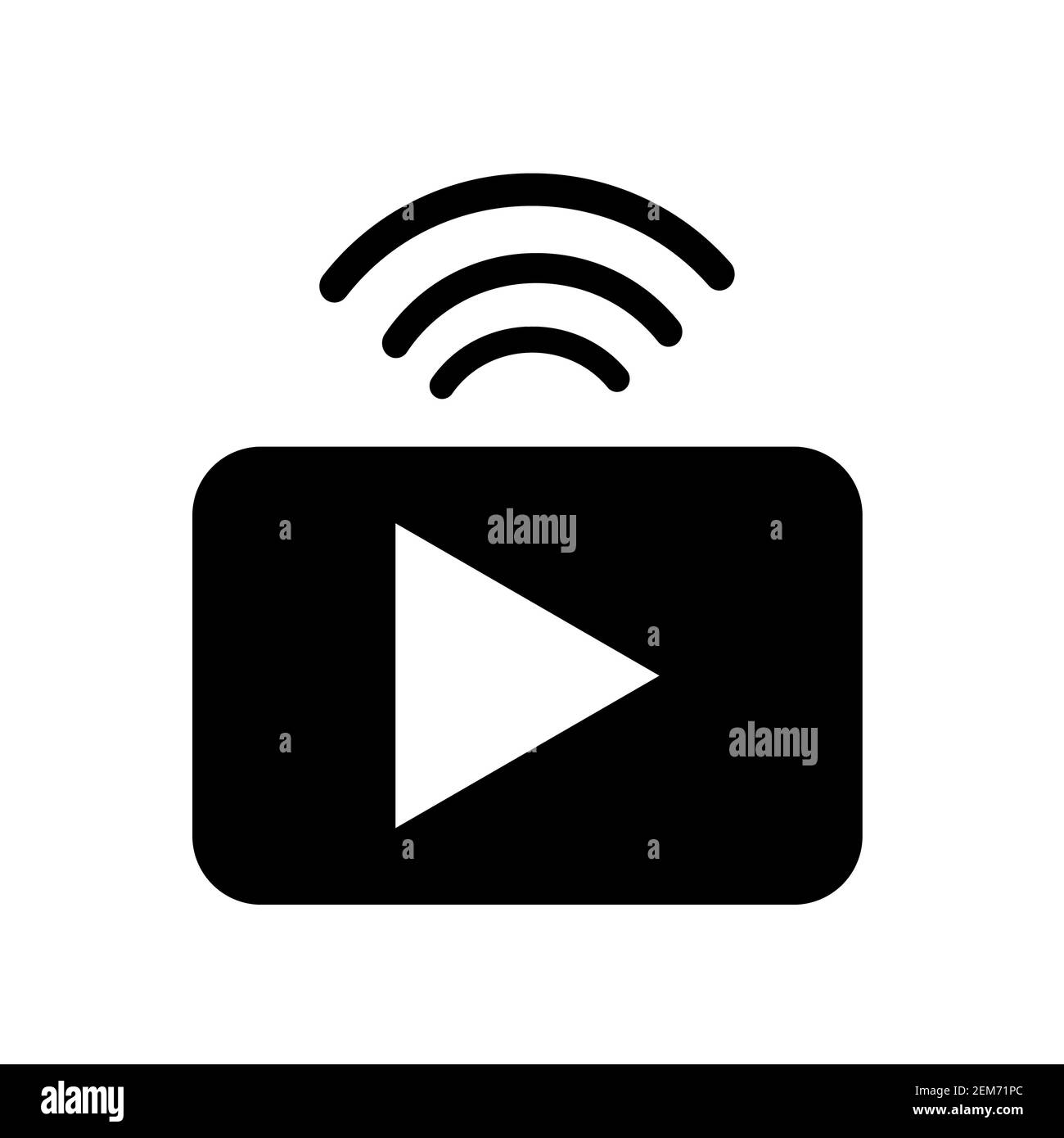 Streaming-Symbol auf weißem Hintergrund. Flacher Stil. Broadcast-Symbol ...