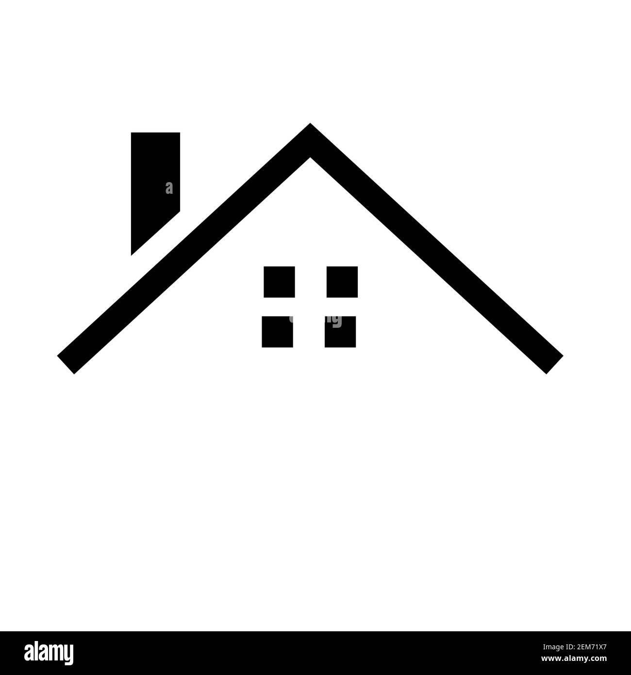 Hausdach Symbol auf weißem Hintergrund. Flacher Stil. Immobilien und ...