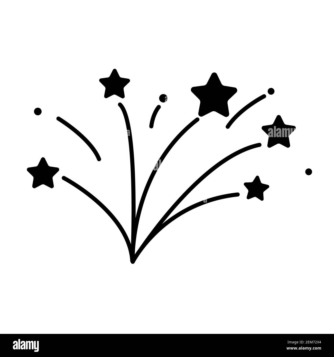 Feuerwerk-Symbol auf weißem Hintergrund. Flacher Stil. Burst-Symbol für ...