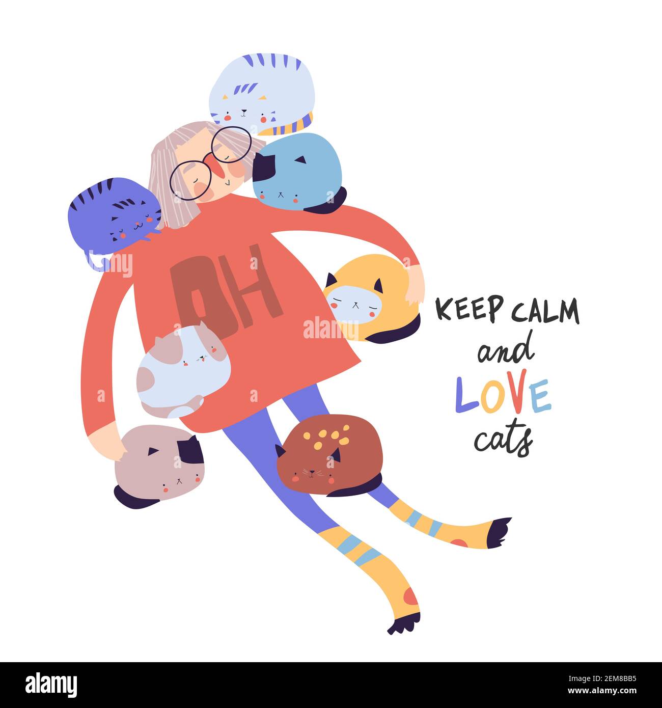 Menschen katzen Stock-Vektorgrafiken kaufen - Alamy