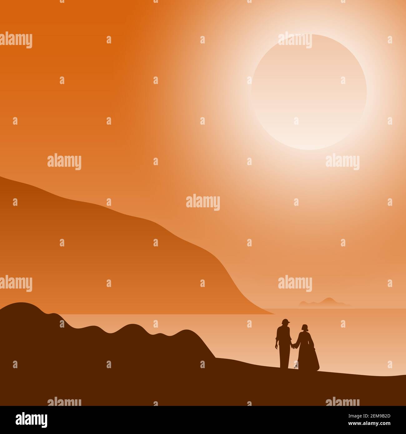 Romantik am strand Stock-Vektorgrafiken kaufen - Alamy