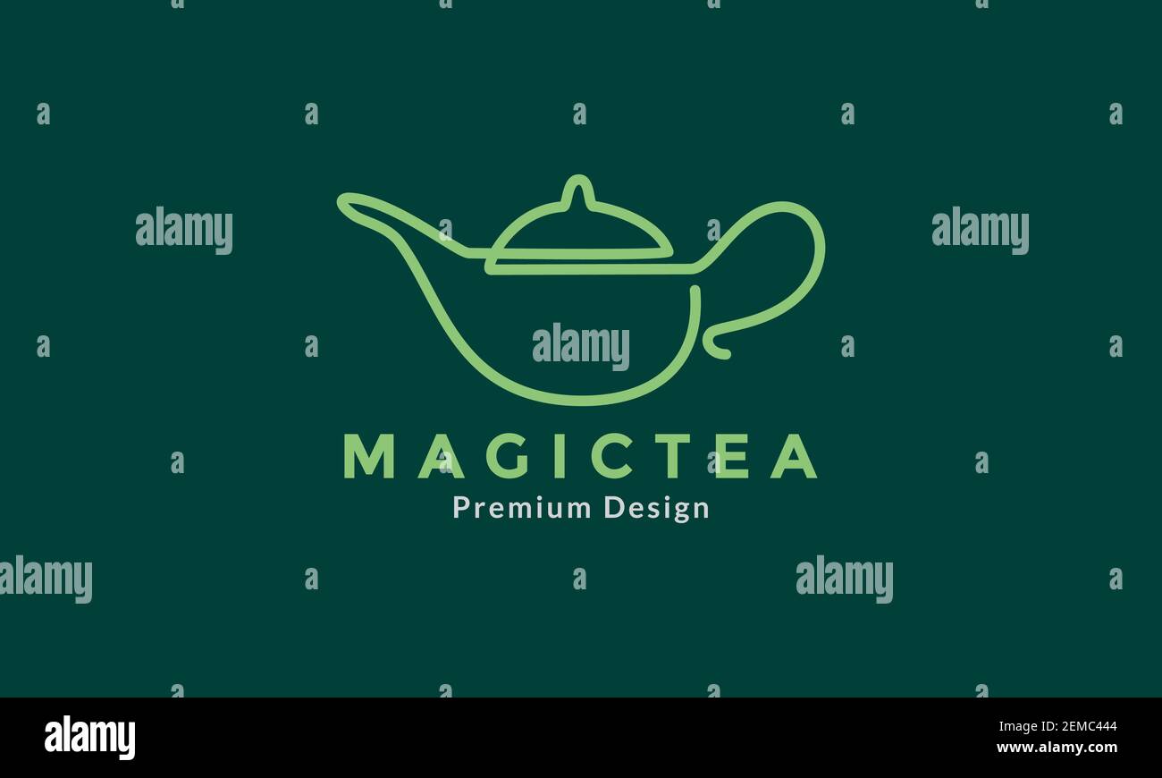 Teekanne magische Linien Logo Design Vektor Symbol Symbol Illustration ...