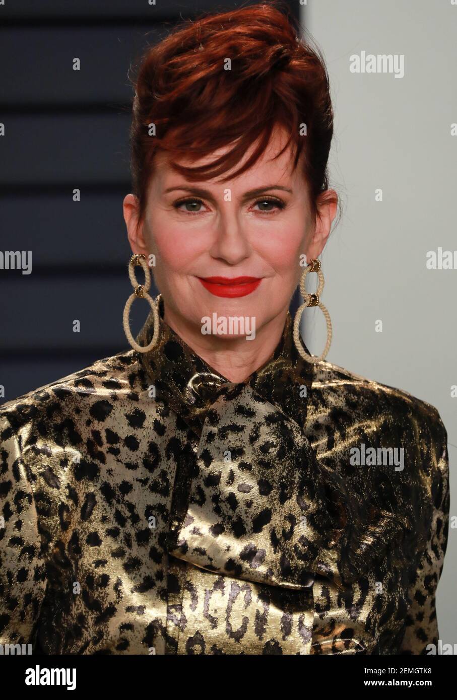 Megan Mullally beim Spaziergang auf dem roten Teppich bei der Vanity Fair Oscar Party 2019, die ...