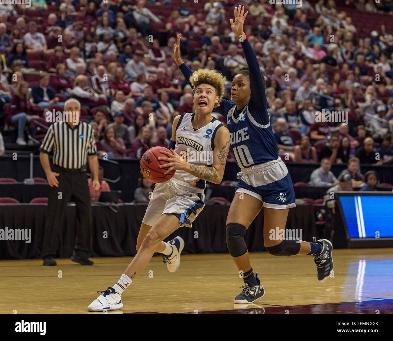 22. März 2019: Marquette Golden Eagles Wache Natisha Hiedeman (5) und ...
