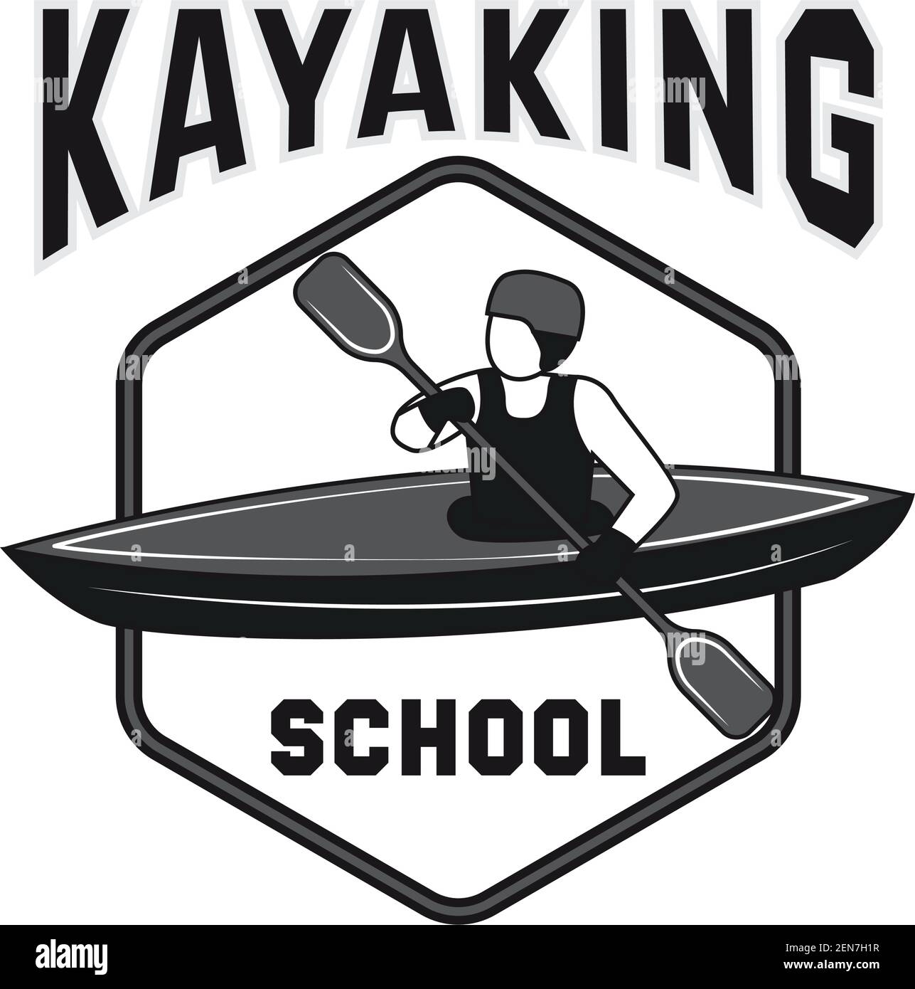 Kanu und Kajak Sport Aktivität Logo Embleme und Insignien. vektor ...