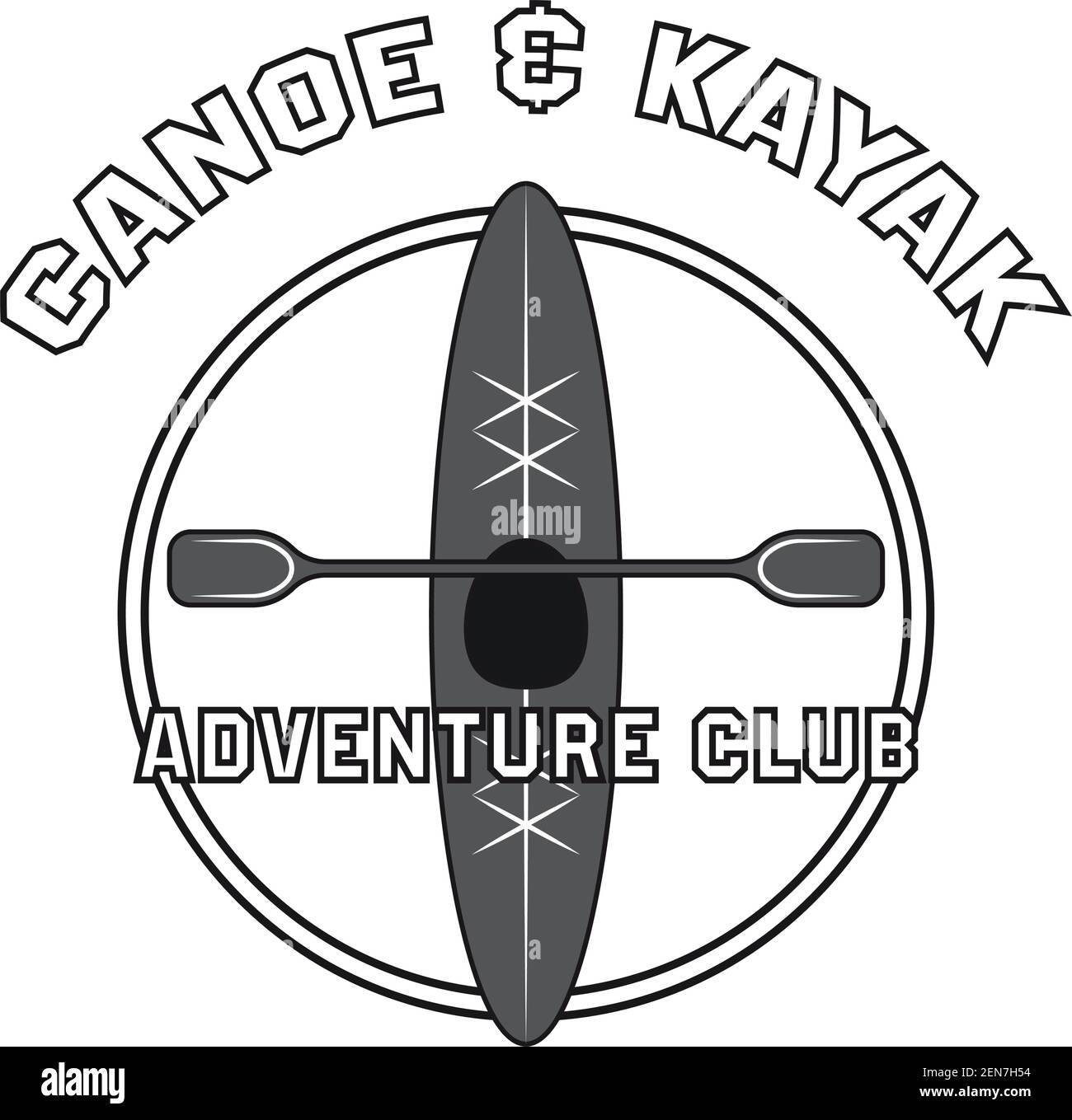 Kanu und Kajak Sport Aktivität Logo Embleme und Insignien. vektor ...