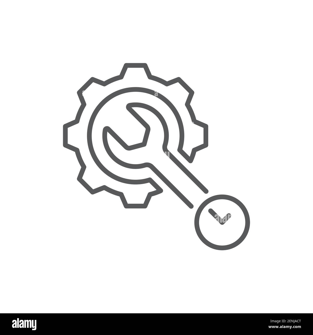 Symbol für regelmäßige Wartung, Farbe, Linie, Umriss Vektorzeichen ...
