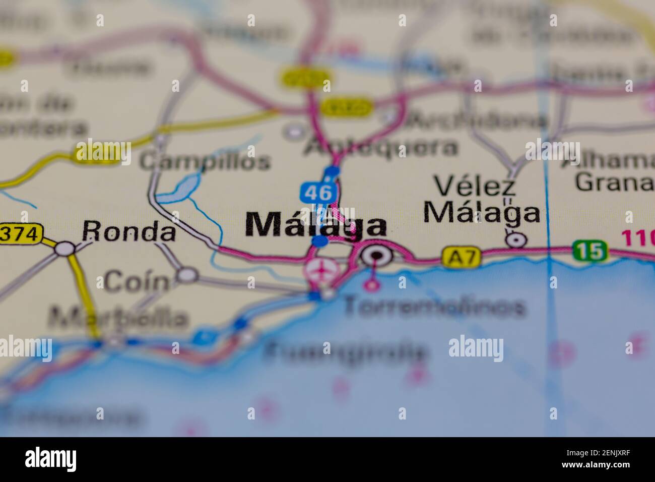 Karte Spanien Malaga