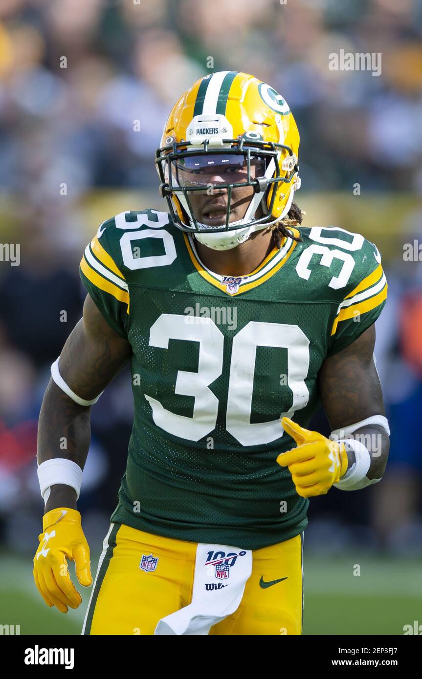 20. Oktober 2019: Green Bay Packers läuft zurück Jamaal Williams #30 in ...