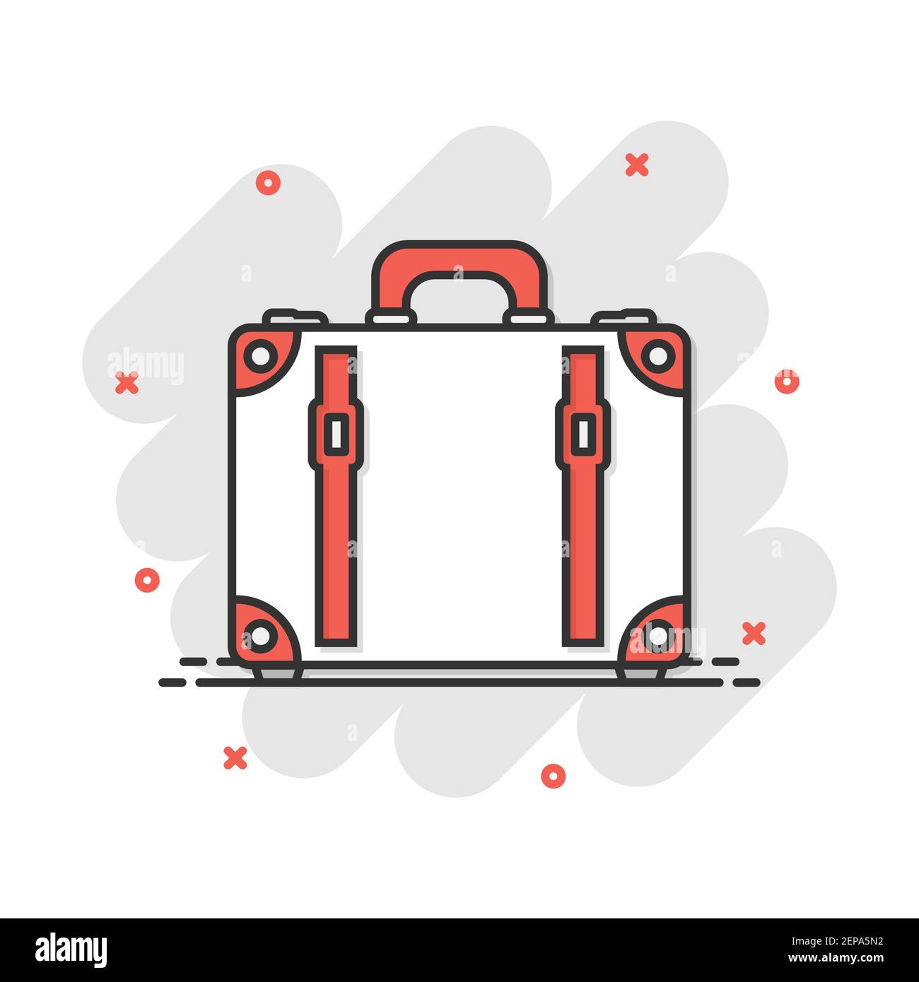 Vektor cartoon Koffer Symbol im Comic-stil. Fall für Tourismus, Reise ...