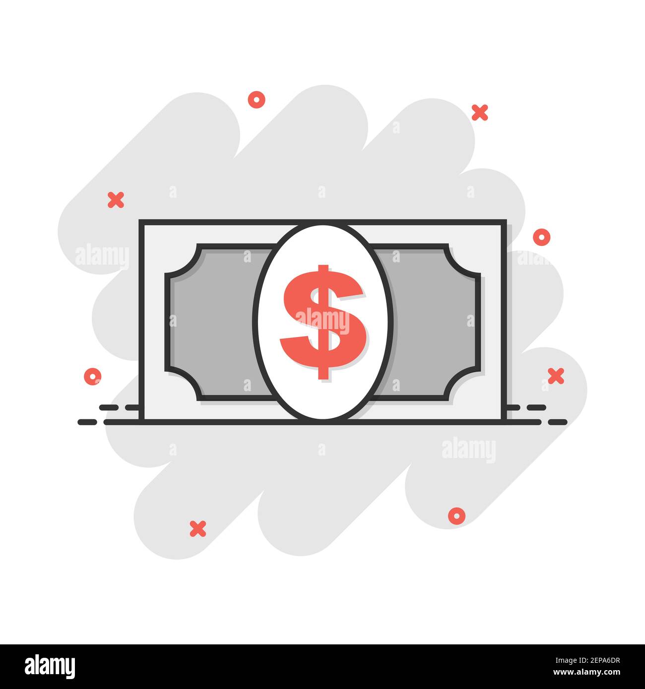 Vektor cartoon Dollar Geld Symbol im Comic-stil. Dollarzeichen ...