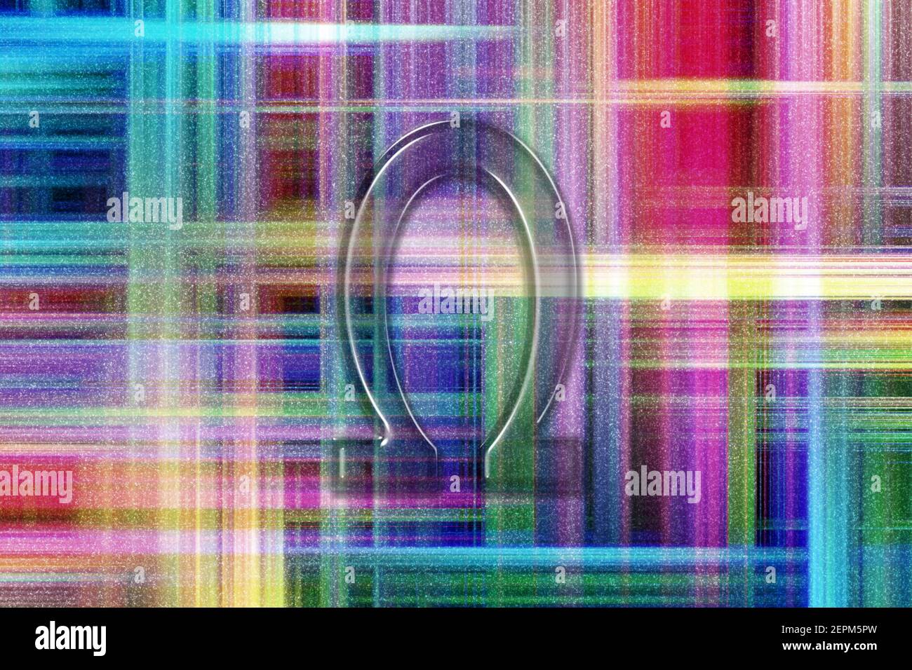 Omega-Zeichen. Omega-Buchstabe, griechisches Alphabet-Symbol, bunt ...