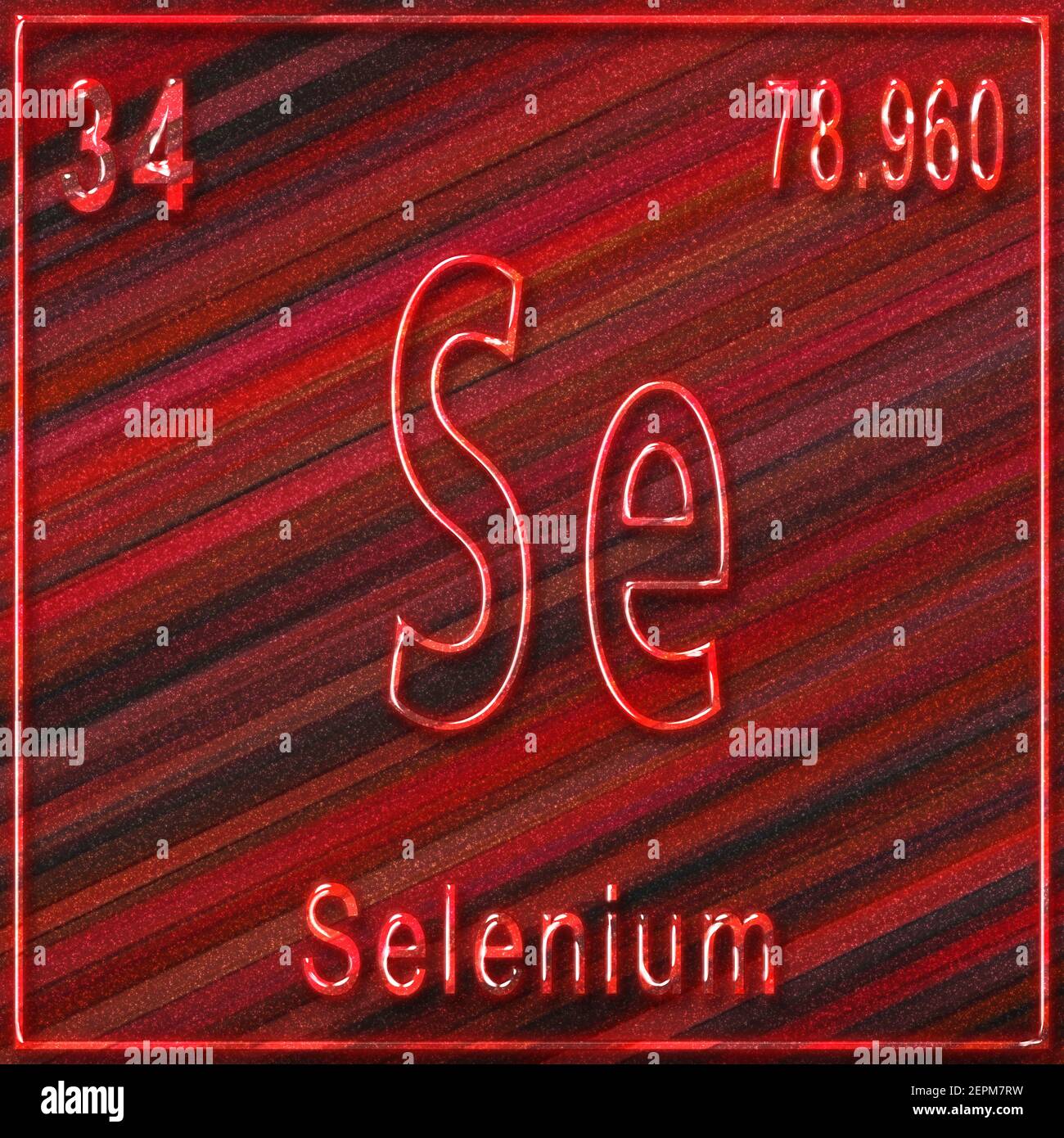 Chemisches Element Selen, Zeichen mit Ordnungszahl und Ordnungsgewicht ...