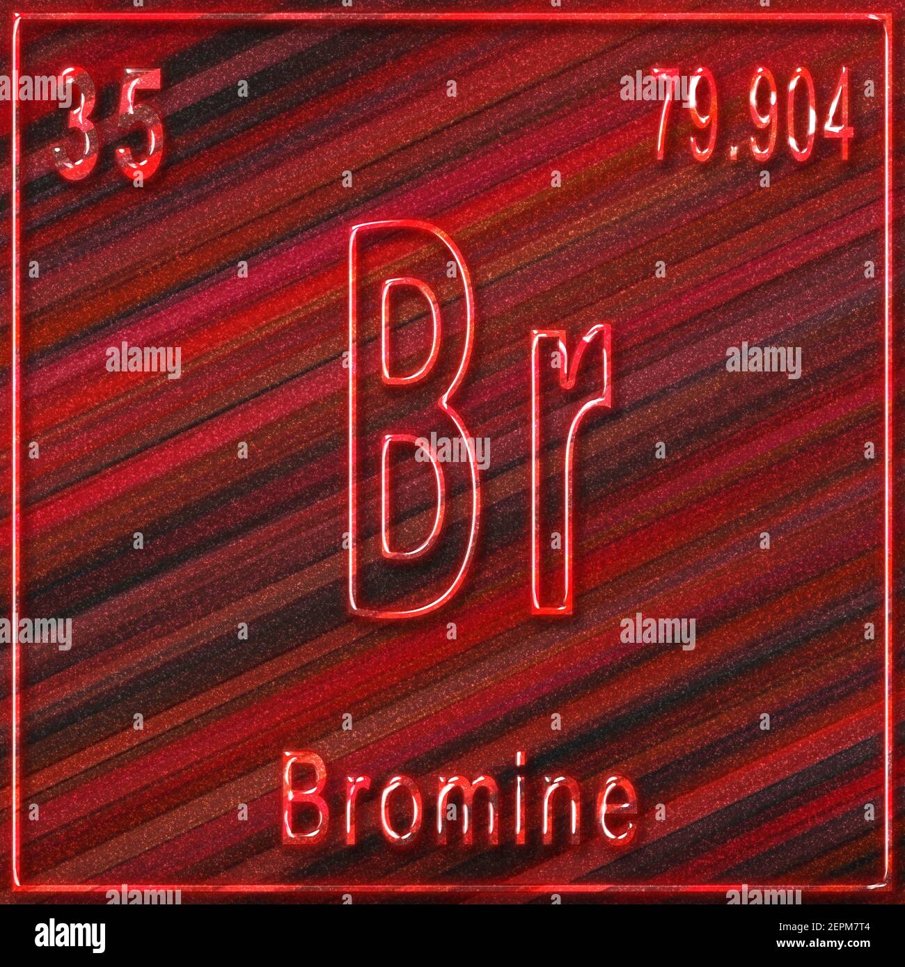 Chemisches Element Brom, Zeichen mit Ordnungszahl und Ordnungsgewicht ...