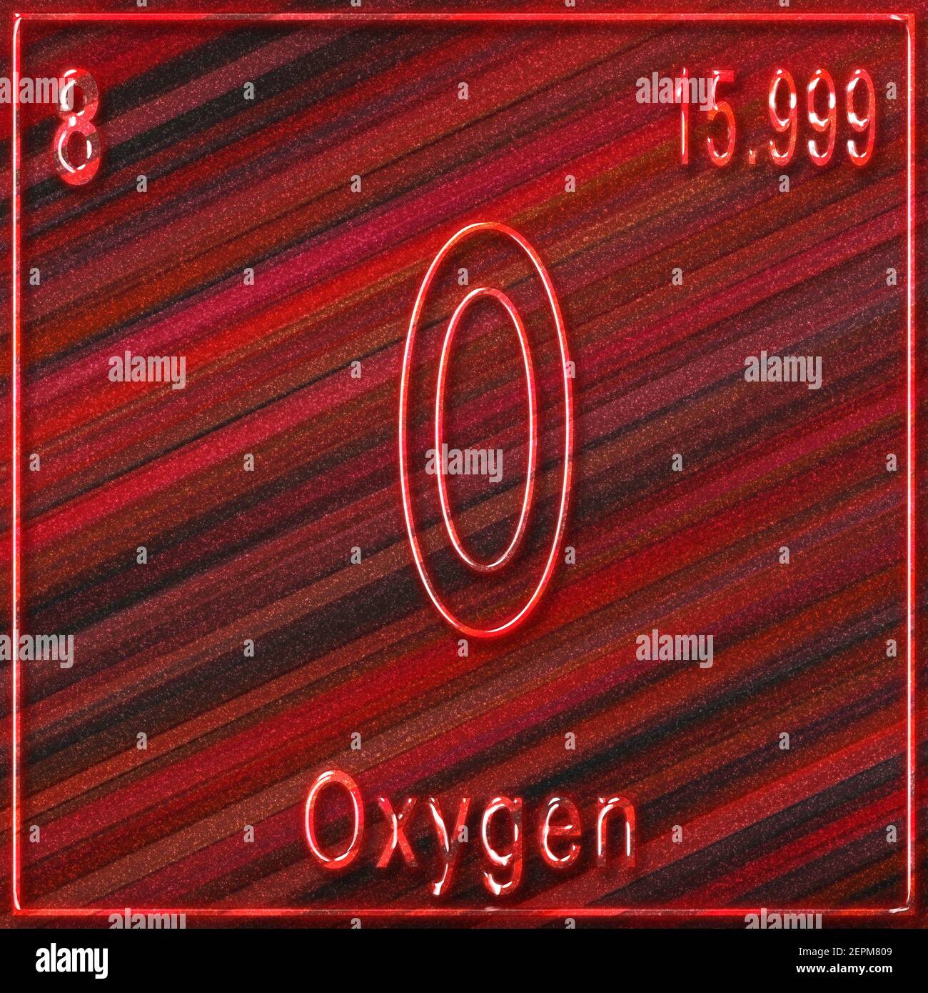 Chemisches Element Sauerstoff, Zeichen mit Ordnungszahl und ...