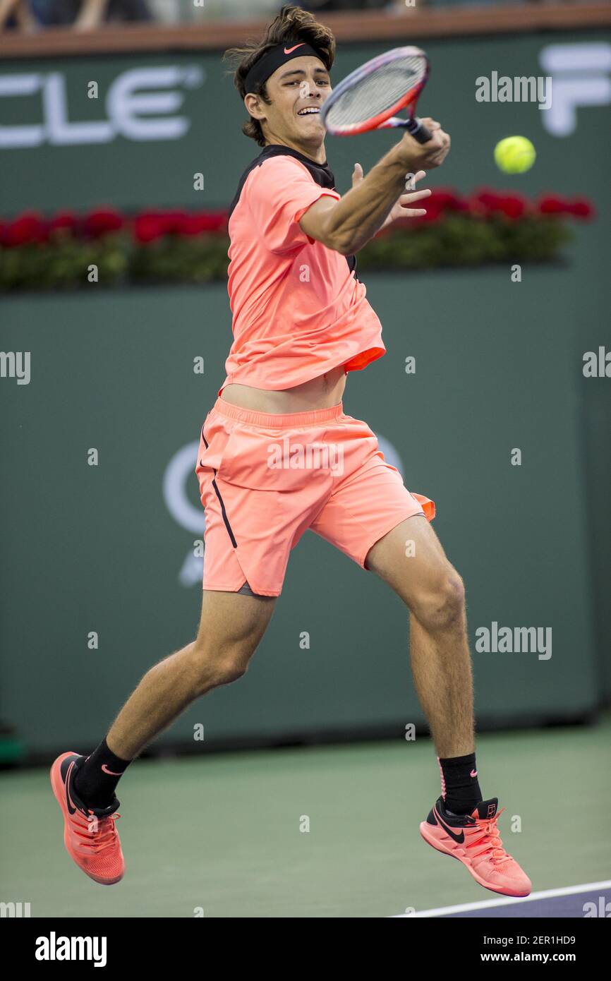 12. März 2018: Taylor Fritz (USA) besiegte Fernando Verdasco (ESP) 4-6 ...
