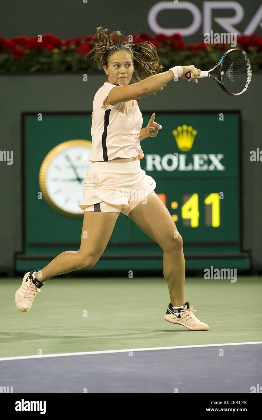 13. März 2018: Daria Kasatkina (RUS) besiegte Caroline Wozniacki (DEN ...