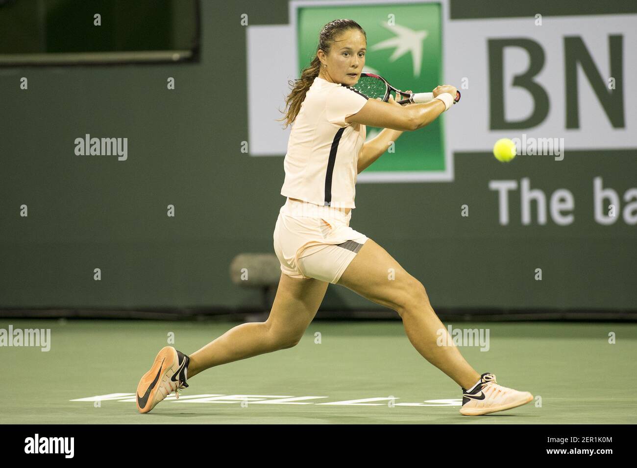 13. März 2018: Daria Kasatkina (RUS) besiegte Caroline Wozniacki (DEN ...