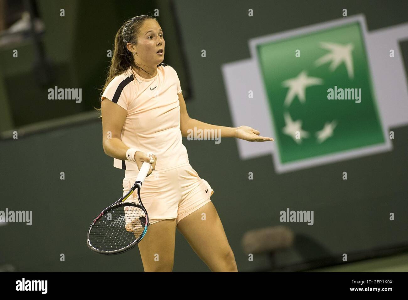 13. März 2018: Daria Kasatkina (RUS) besiegte Caroline Wozniacki (DEN ...