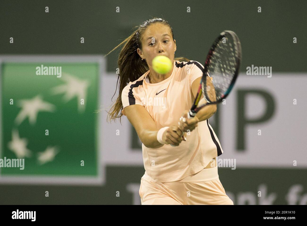 13. März 2018: Daria Kasatkina (RUS) besiegte Caroline Wozniacki (DEN ...