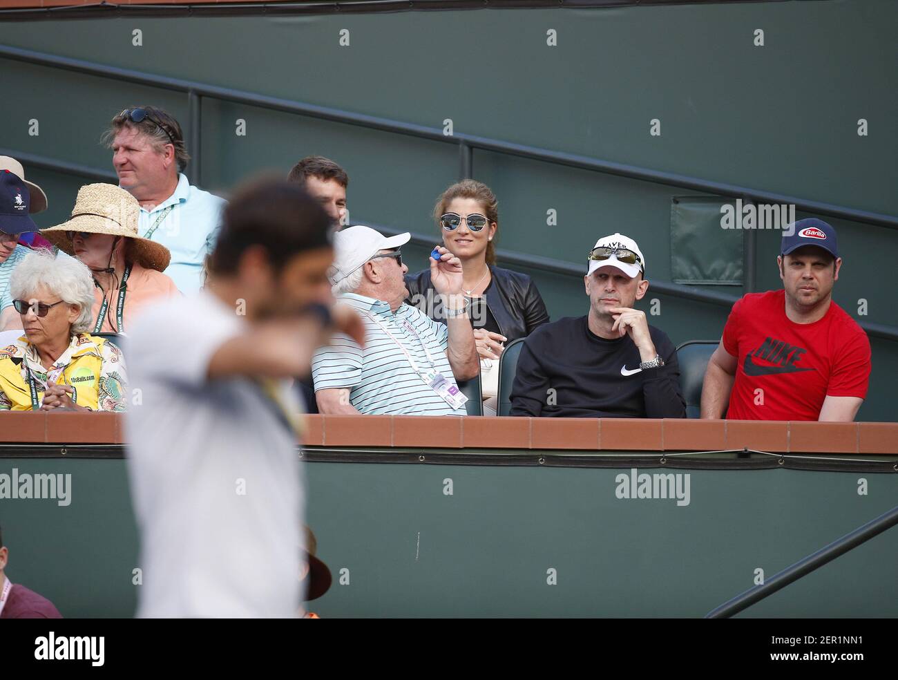 14. März 2018 Mirka Federer bei der Partie zwischen Roger Federer (SUI ...