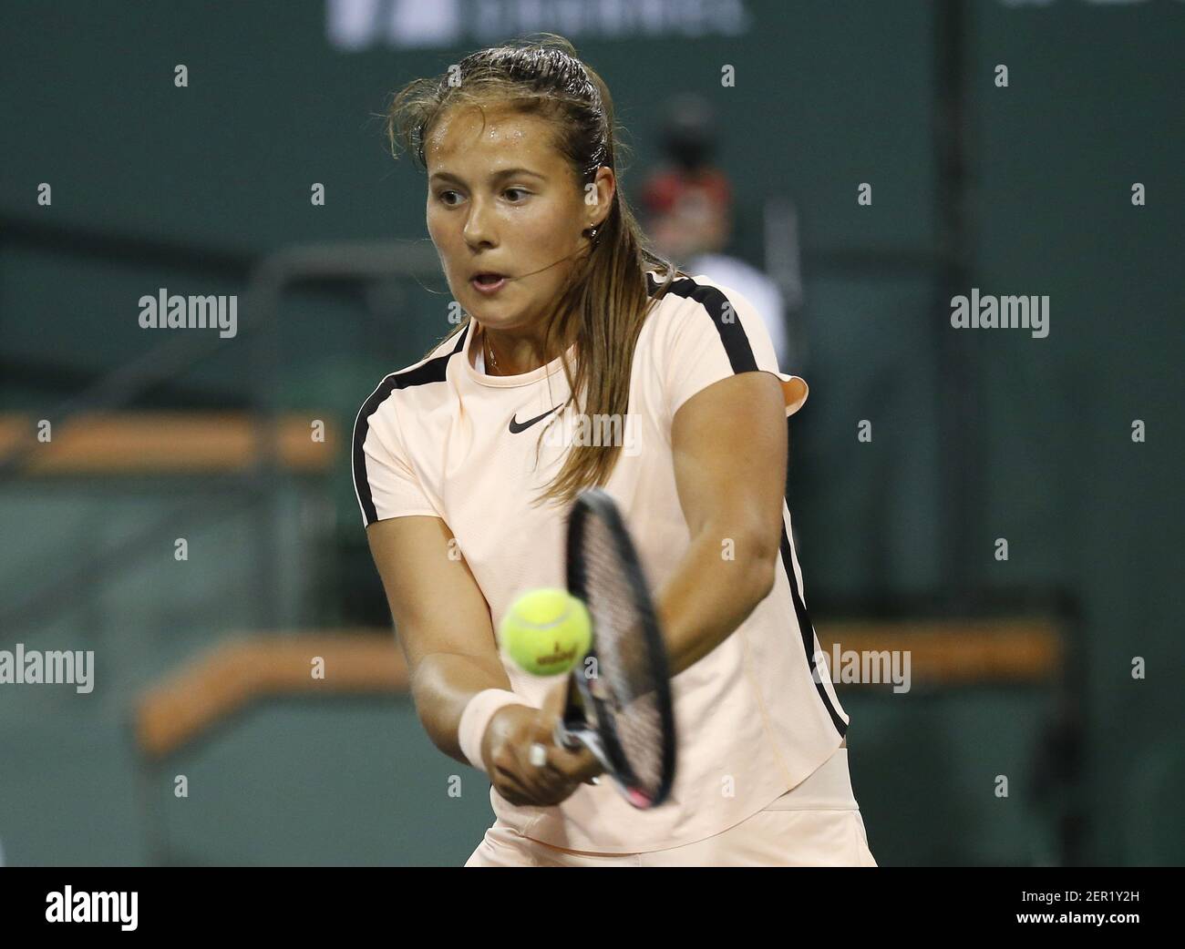 16. März 2018 Daria Kasatkina (RUS) gibt einen Schuss gegen Venus ...