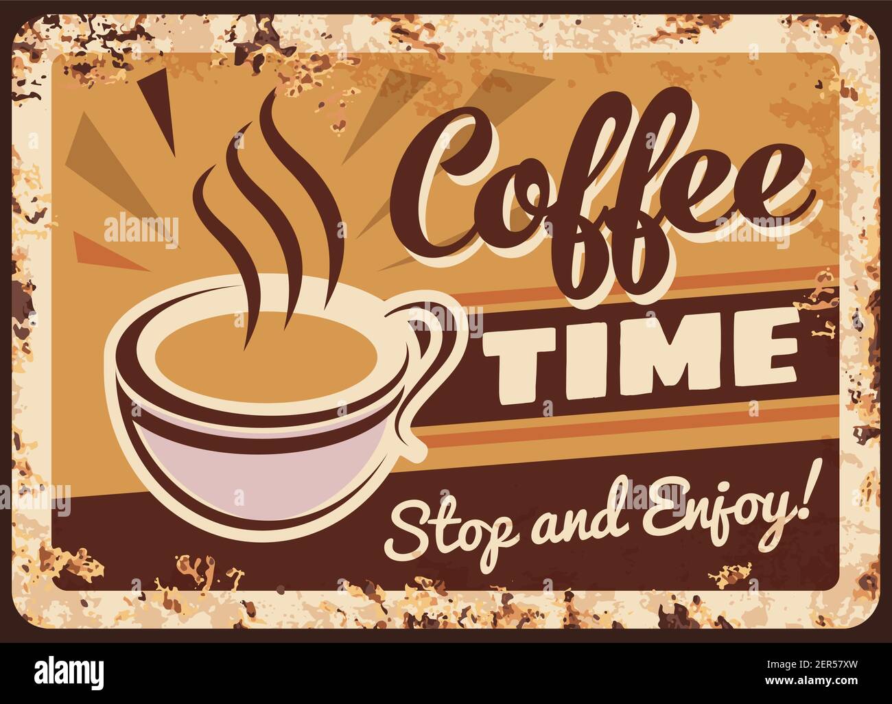 Kaffee Metallplatte rostig Poster Retro Cafe Schild und alte Restaurant ...
