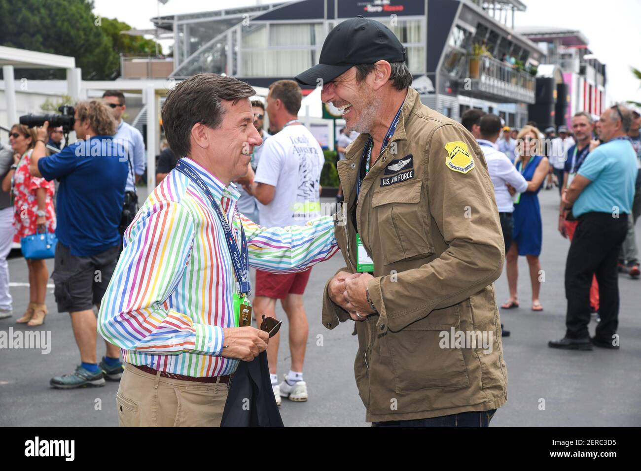 Jean-Luc Reichmann et Gilles Pelisson lors du Grand Prix de France ...