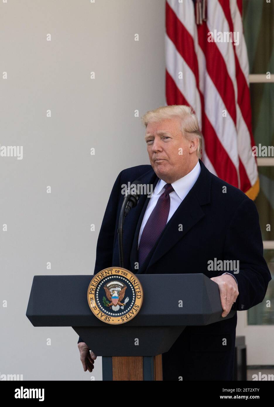 US-Präsident Donald Trump spricht, bevor er die nationale Thanksgiving ...