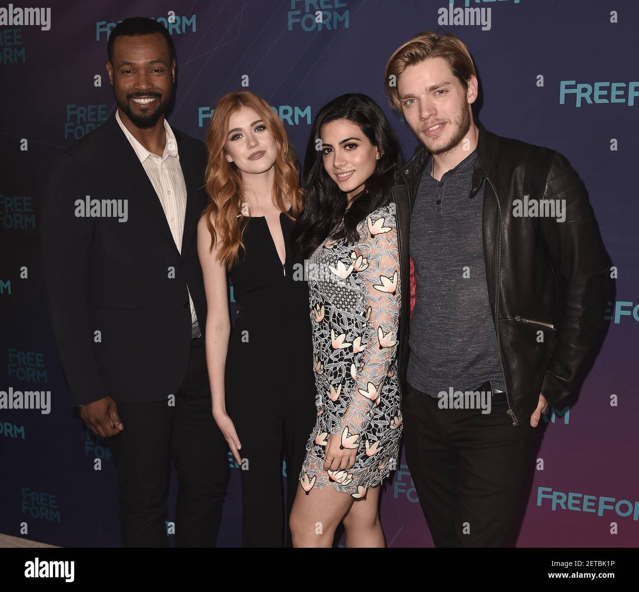 PASADENA, CA - JANUAR 10: Isaiah Mustafa, Katherine McNamara, Emeraude ...