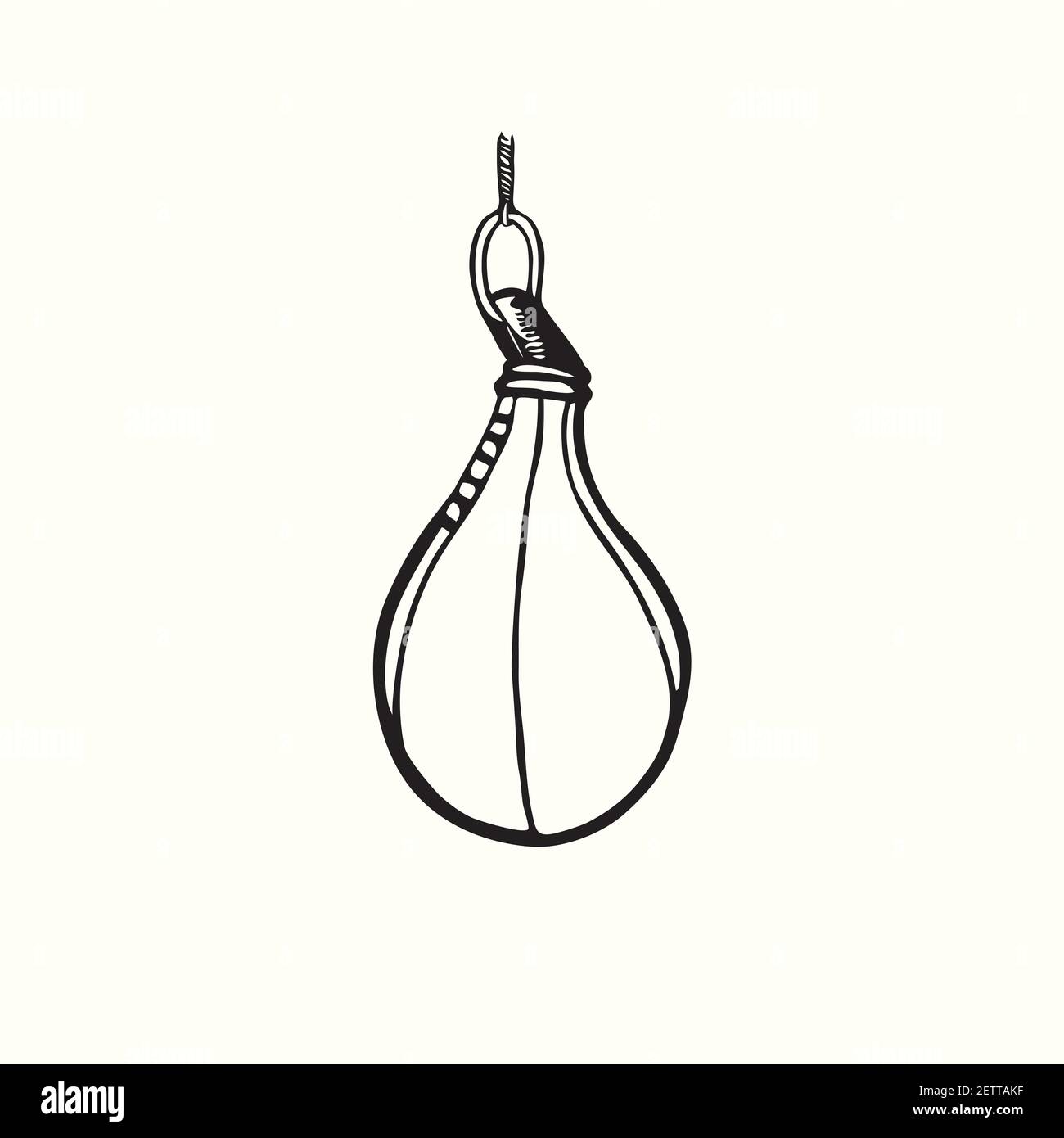 Boxsack, handgezeichneter Doodle-Tiefdruck im Vintage-Stil, Skizze ...