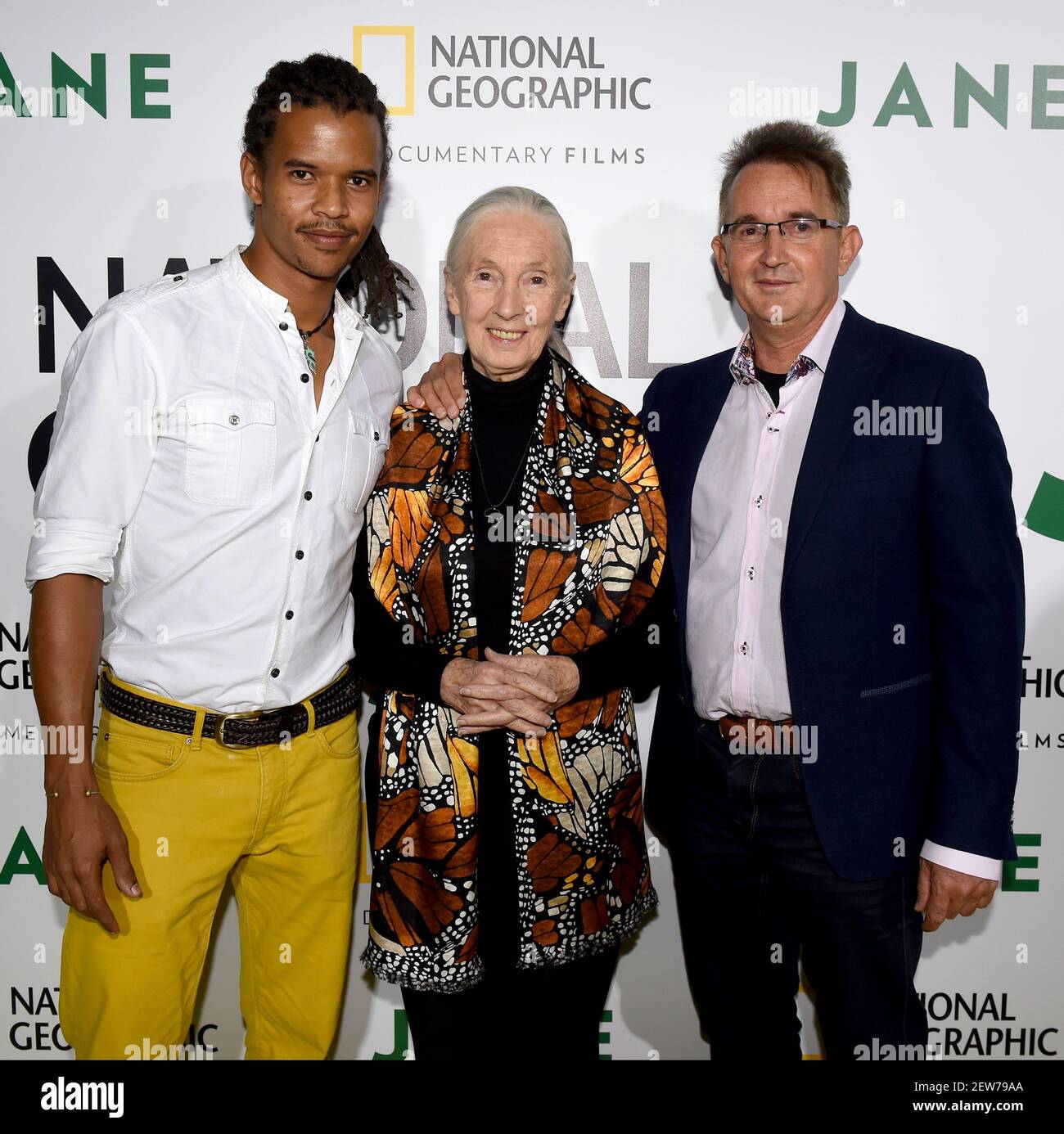 HOLLYWOOD - OKTOBER 9: (L-R) Merlin van Lawick, Dr. Jane Goodall und ...