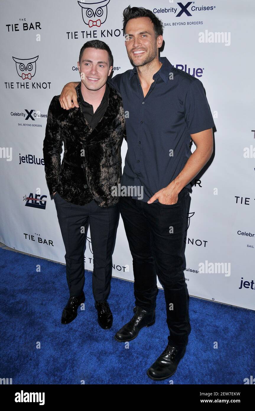 (L-R) Colton Haynes und Cheyenne Jackson kommen bei Jessie Tyler ...
