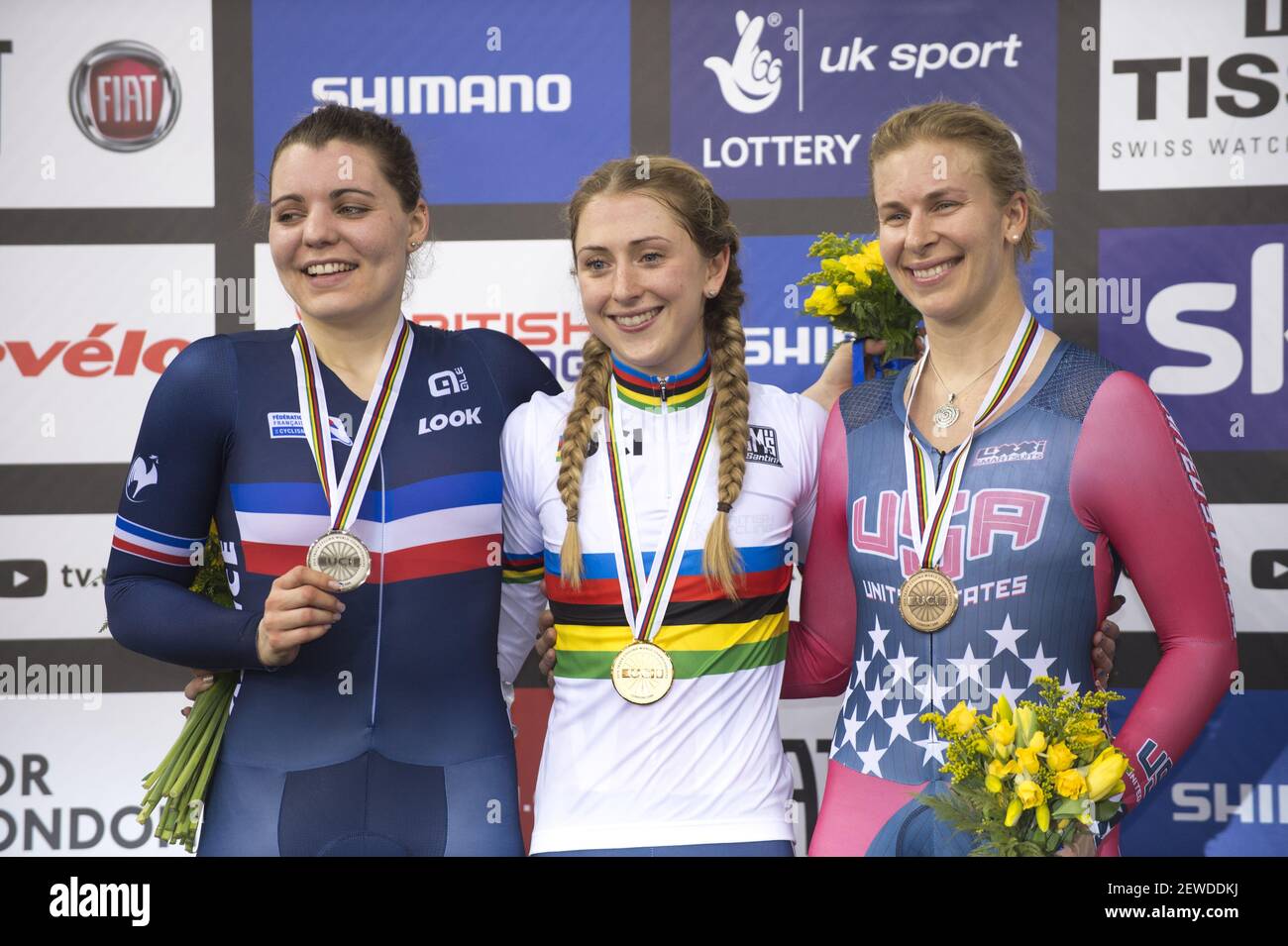 Women's Omnium Podium of Laura Trott of Great Britain in First(Centre ...