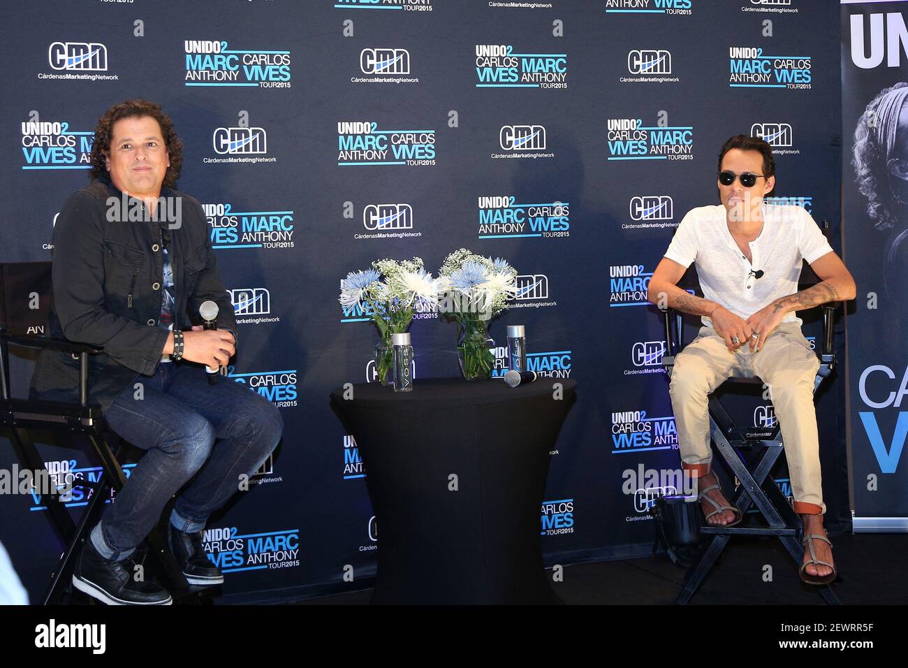 MIAMI BEACH, FL - 31. MÄRZ: Carlos Vives und Marc Anthony werden auf ...