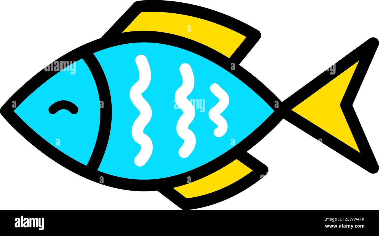 Kleiner Fisch Vektor-Symbol oder Logo-Design Stock-Vektorgrafik - Alamy